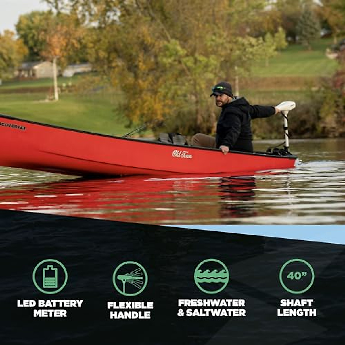 Newport L-Series 86lb Thrust Transom Mounted Saltwater Electric Trolling Motor w/LED Battery Indicator (40" Shaft)