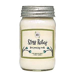 Aira Soy Candles - Organic, Kosher, Vegan, in Mason Jar w/Therapeutic Grade Essential Oil Blends - Hand-Poured 100% Soy Candle Wax - Paraffin Free, Burns 110+ Hours -Relaxing Stress Relief -16 Ounces