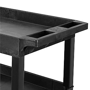 Stand Steady Tubstr 4 Shelf Utility Cart | Extra Tall Storage Cart & Rolling Tool Cart | Tub Shelf Utility Cart with Wheels for School, Garage, Office & Warehouse | Made in USA (35 x 18 x 50in/Black)