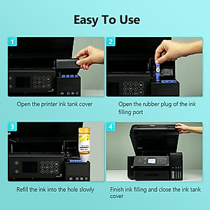 PACITEK 502 Compatible Refill Ink Replacement for T502 Used for ET-2850 ET-2760 ET-3850 ET-3710 ET-3750 ET-3760 ET-4850 ET-4750 ST-2000 Printer (2Black, Cyan, Magenta, Yellow)