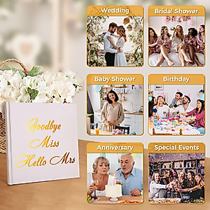 Naler Guest Book Wedding Guest Book Photo Album Hard Cover Book with Rose Gold Foil for Wedding Favors Bridal Shower Games Bachelorette Party Supplies (Pink)