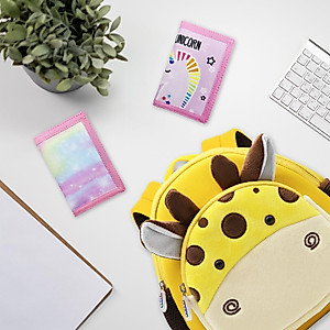 AI-DEE RFID Trifold Canvas Outdoor Cartoon Wallet for Kids/Slim Front Pocket Wallet with Zipper (Mermaid)