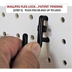 WALLPEG Pegboard Wall Organizer 48- inch Garage Pegboard Panel Organizer Utility Tool Storage Kit with Tool board Peg Hooks Accessories, Wall Mounted Storage Bins, Lawn Tool Rack Overhead Shelf (White Pegboard)