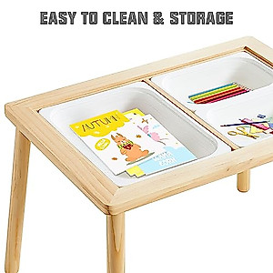 Beright Sensory Table, Indoor Childrens Table Play Sand Table for Toddlers, for Kid's Birthday, Christmas and Thanksgiving, not with Storage Bins, Pantend Pending