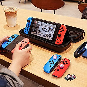 ESTARER Carrying Case for Nintendo Switch OLED Hard Travel Case, Storage Protective Cover Carry bag Pouch w/16 Game Card Cartridges,Black