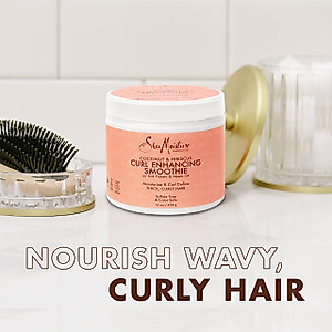 SheaMoisture Curly Hair Products, Coconut & Hibiscus Curl Enhancing Smoothie with Shea Butter, Sulfate Free, Paraben Free Hair Cream for Anti-Frizz, Moisture & Shine, (2 Pack - 16 Fl Oz Ea)