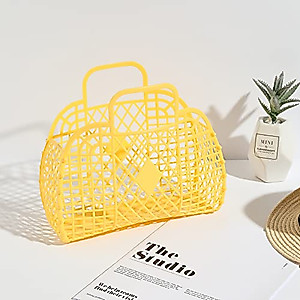 Girls Jelly Purse, Women’s Plastic Tote Bag, Jelly Bag Purse For Little Girls (Yellow)