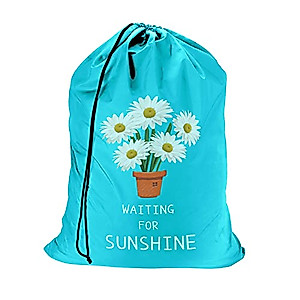 Laundry Bag with Flower Pattern, Laundry Bags Extra Large Heavy Duty, Flower Laundry Bag with Strap, Travel Laundry Bags for Dirty Clothes, Dirty Laundry Travel Bag, Fit a Laundry Hamper or Basket…