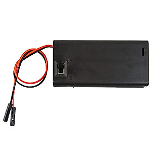 crazydiodes 2pcs Battery Holder 2 Slots aa 1.5v Total 3v Battery Box with Female Pin Header On Off Switch