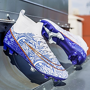 HAIMIAH Men's Women's Soccer Shoes Boys Gold-Soled Spikes Football Shoes Student Grass Training Shoes Outdoor Football Boots Unisex