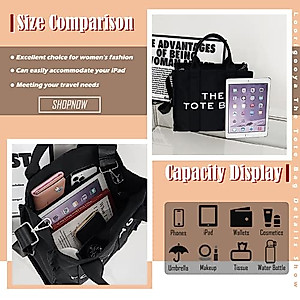 LooriGooya The Tote Bags for Women, Black Leather Tote Bag with Zipper Sturdy Cute Handbag, Tote Purse Crossbody Hand Bag for Work, School and Travel