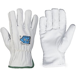Superior Glove Endura Goatskin Leather Work Gloves with ParaActiv Cut Resistant Protection - Arc Flash Safety Work Gloves 378GKTFG (1 Pair) Large