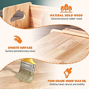 Montessori Weaning Table and Chair Set with Built-in Chalkboard,3 in 1 Solid Wooded Toddler Table and Chair,Kids Activity Table Set for Aged 1-3,Kids Montessori Furniture for Painting Learning Playing