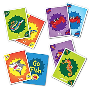 University Games Go Fish Card Game - Jumbo Size, Colorful Animal Cards for Kids Ages 4 and Up, Fun Family and Educational Game