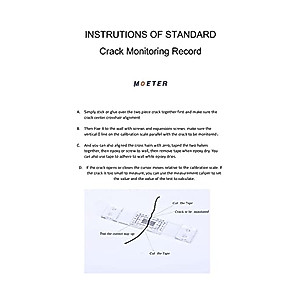 Concrete Crack Monitor, Crack Monitoring Record Standard Tell-Tale Crack Monitor for the Standard and Corner Tell-Tale (`1PC)
