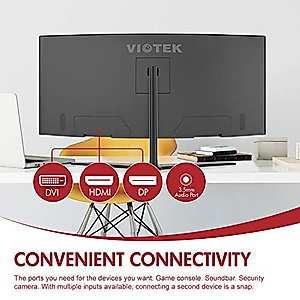 FPS/RTS Optimized VIOTEK GN34C 34" Curved Widescreen Gaming Monitor - 3440x1440p with 100Hz Refresh Rate