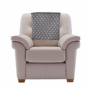 LL LEATHER LOVERS Leather Recliner Chair Headrest Cover - Sofa, Love Seat, Furniture Protector, Slipcover Theater Seat Cover/SlipCover for Home & Office, 14x26 Inches - Grey (05) Pack of 1