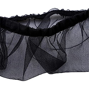 LoveAloe Airy Gauze Bird Cage Net Cover Birdcage Mesh Netting for Parrot Parakeet Macaw Round Square Cages,Black (M)