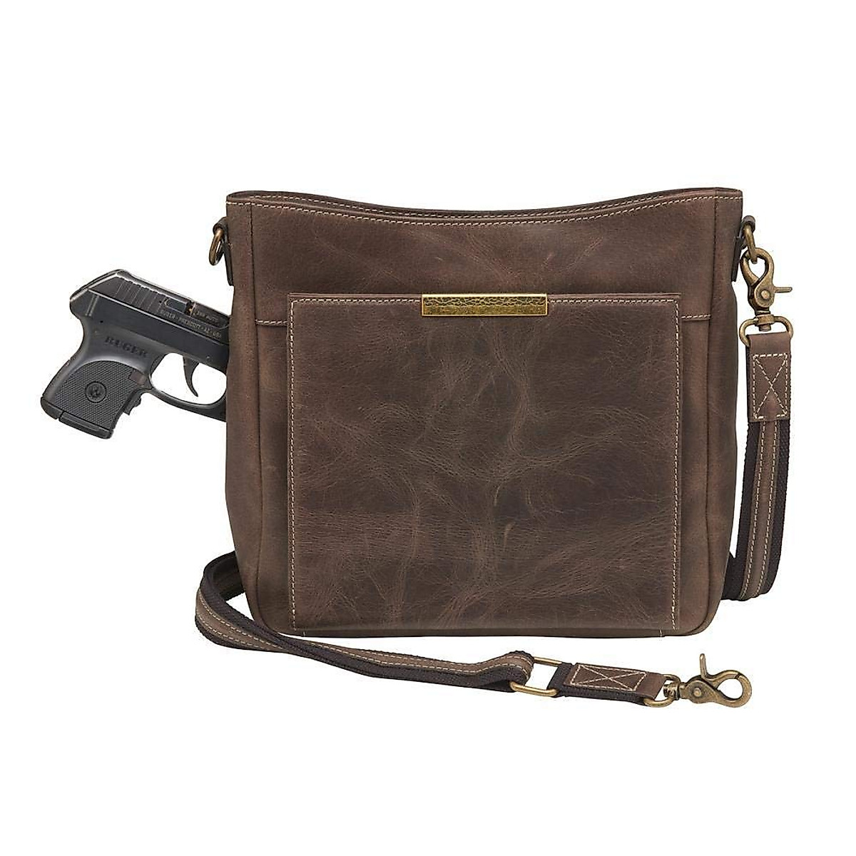 Concealed carry Distressed Buffalo Crossbody by Gun Tote'n Mamas