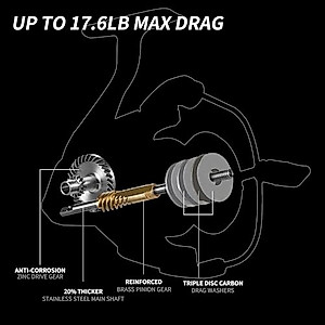 HISHARK Fishing Reel Spinning Reels, 5+1 Ball Bearings,6.2:1 Gear Ratio,HS 4000 Series, Ultra Smooth/Ultralight Perfect for Fishing