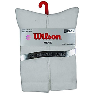 Wilson Men's Cushioned Crew Socks | 8-Pair Pack (White)