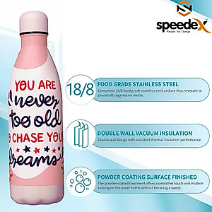 Speedex Vacuum Insulate Hot & Cold Water Bottle School/Gym/Home/Office/Boys/Girls/Kids with Leakproof Sipper CapAnd BPA Free(Pink 500ML)