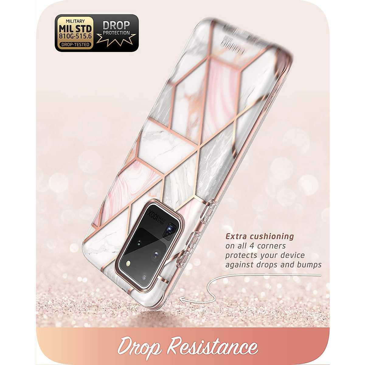 i-Blason Cosmo Series Case for Samsung Galaxy S20 Ultra 5G (2020 Release), [Built-in Screen Protector] Slim Stylish Protective Case (Marble)