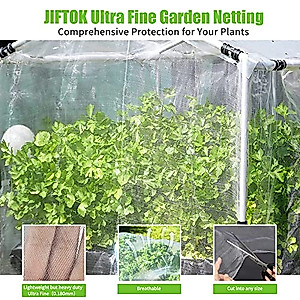 JIFTOK Ultra Fine Garden Mesh Netting, 8×24FT Plant Covers Insect Bird Protection Netting for Vegetable Fruits Flowers Crops Greenhouse Row Cover Raised Garden Bed Cover Screen Netting
