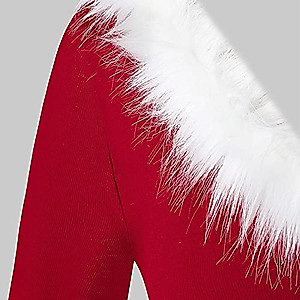 Plus Size Women Dresses Christmas Tree Snowflake Printed Holiday Vintage Dress Cocktail Formal Swing Dress Women Christmas Dress Plus Size Wedding Guest Dress (A-3-Red,Large)