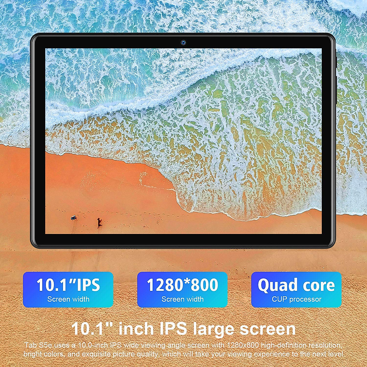 DUODUOGO Android Tablet 10 inch Newest Quad-Core Processor, 64GB+4GB 128GB Expandable, 5G/2.4G Dual WiFi, Android 10 Tablet Dual Camera 6000mAh Bluetooth FM, Gray