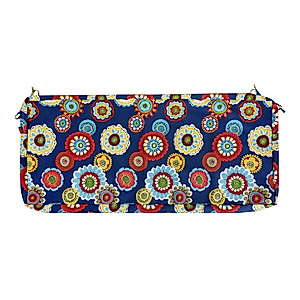 Magpie Fabrics Patio Bench Cushion Cover 45x18x3 Inch, NO Insert! Water&Fade Resistant Outdoor Loveseat Replacement Cover with Zipper (Heronsbill Navy)