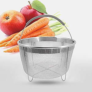 ExcelSteel 3.75 Qt, Rinse Drain Sift Sieve Kitchenware Perfect for Pressure Cookers Strainer Basket Insert, 8.25", Grey