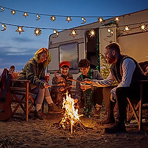 Solar String Lights Outdoor Star Moon Sun 13Ft 153In Led Solar Powered Fairy Decorative Lights for Garden Patio Yard Trees Christmas Wedding Party (Warm White) (Star Moon Sun String Lights)