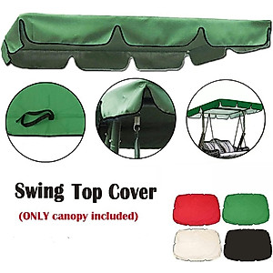 Universal Garden Swing Seat Canopy Replacement, 2 3 Seater Swing Chair Cover Set, Waterproof Anti-UV Heavy Duty Hammock Top Cover for Garden (Color : Red, Size : 142x120x18cm)-