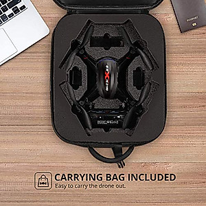 Holy Stone F181W 1080P FPV Drone with HD Camera for Adult Kid Beginner, RC Quadcopter with Carrying Case, Voice Control, Gesture Control, Wide Angle Live Video, Altitude Hold, 2 Batteries, Easy to Fly