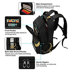 Glaphy Black Cat Moon Backpack Laptop School Book Bag Lightweight Daypack for Men Women Teens Kids