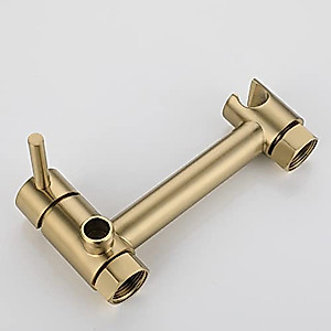 MINJING Bidet Sprayer Set for Toilet, Handheld Cloth Diaper Sprayer, Brass Bathroom Bidet Attachment Set, Hot and Cold Bidet Faucet for Personal Hygiene, Brushed Gold