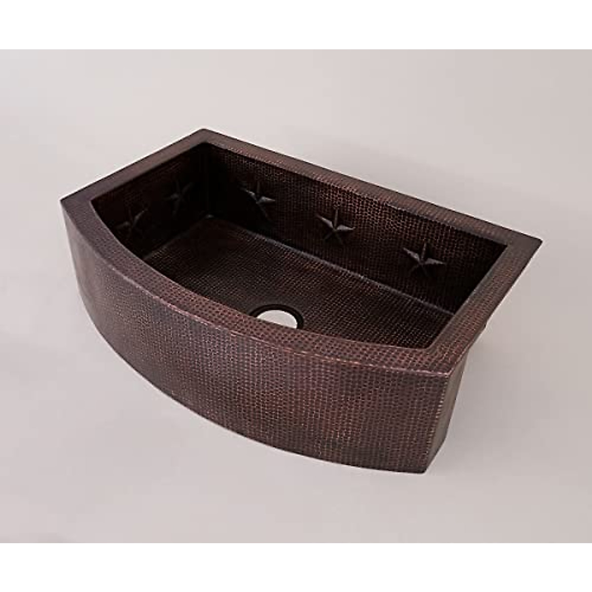 Copper Farmhouse Round Apron Kitchen Sink Stars Design