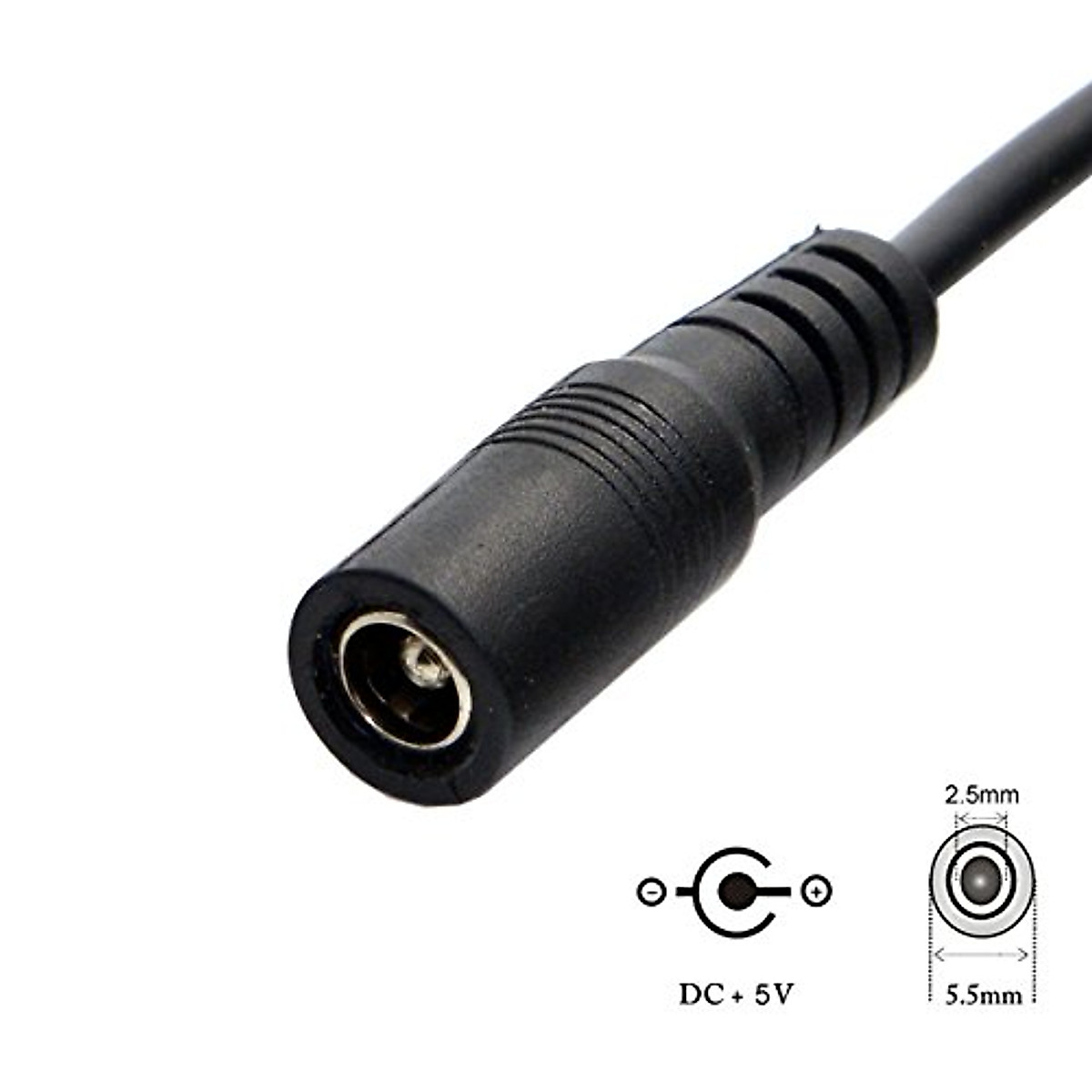 cablecc USB 3.1 Type C USB-C to DC 5.5 2.5mm Power Jack Extension Charge Cable for Air Pro 10cm