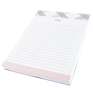 Graphique Blue Plaid Large Notepad, Modern “Notes” Notepad with 150 Tear-Off Sheets and Chic Design, Perfect for Kitchen Counters, Nightstands, Desks, and More, 6" x 8"