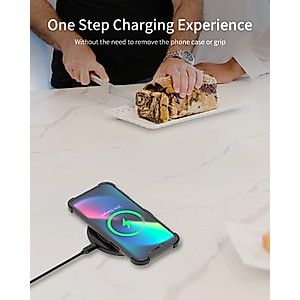 KPON Wireless Phone Charger for Popsocket/OtterBox/Thick Cases Up to 10mm - 15W Max Wireless Charging Pad, Compatible with iPhone 15/14/13/12/Samsung Galaxy S23/S22/Wireless Phones