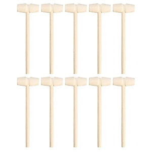 ibasenice 20pcs Valentines Day Wooden Mallet for Chocolate Heart Wood Hammer for Heart Silicone Molds Mini Wood Hammer Crab Hammer Shell Crackers Building Blocks Accessories for Seafood Lobster Tool