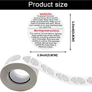 1500 Pcs Candle Warning Labels,1.5inch Candle Jar Container Stickers, Candle Safety Stickers for Candle Making DIY Candle Jars
