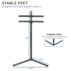 VIVO Space Saving 49 to 70 inch LED LCD Studio TV Display Stand, Television Mount with V-Base, Holds VESA up to 600x400, Black STAND-TV70B