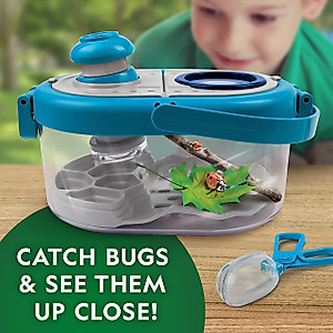 NATIONAL GEOGRAPHIC Bug Catcher Kit for Kids - Kids Bug Habitat with Magnified Viewer, Bug Catcher, Tweezers & Learning Guide, Insect Habitat, Outdoor Toys, Kids Bug Catching Kit, Bug Cage, Bug Box