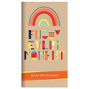 TF PUBLISHING 2024-2025 Enjoy Every Moment 2-Year Small Monthly Pocket Planner | 2-Page Large Calendar Grid and Lined Notes Section in Back | Monthly Day Planner for Purse | 3.5" x 6.5"