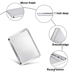 TeamFar Baking Tray and Rack Set, Stainless Steel Baking Pan Cookie Sheet with Cooling Rack, 12.5 x 10 x 1 inch, Non Toxic & Healthy, Easy Clean & Dishwasher Safe