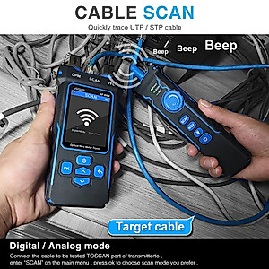 NOYAFA Network Cable Tester with Optical Power Meter VFL, CAT5 CAT6 Cable Toner Ethernet Cable Tester, RJ11 RJ45 Network Tester for Telephone, Ethernet, Video, PoE Tester Wire Tracer Fiber Tester