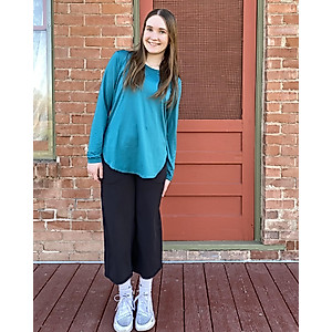 Promover Capri Pants for Women Yoga Pants with Pockets Wide Leg Cropped Pants for Casual Summer High Waisted Flare Legggings(Black,XXL,23")