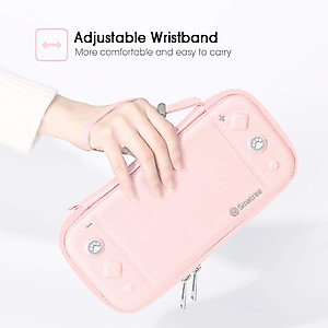 Smatree Hard Shell Carry Case for Nintendo Switch with 10 Game Cartridges, Protective storage Case for Travel（Pink）
